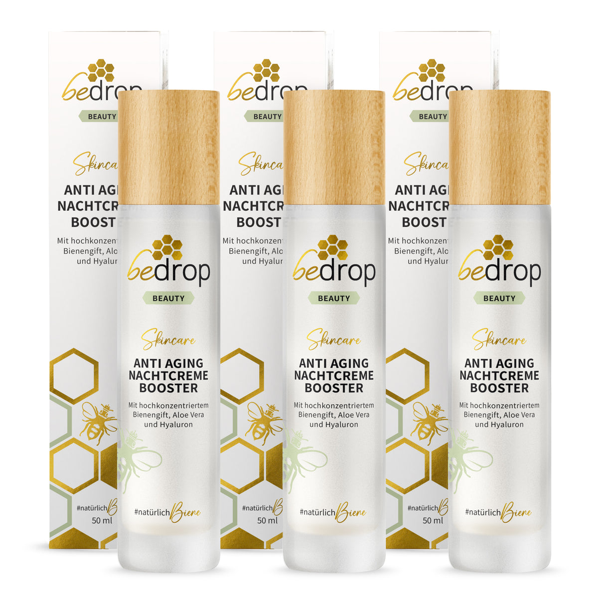 Anti-Aging Nachtcreme 3er Set – Bienengift & Hyaluron | bedrop.de